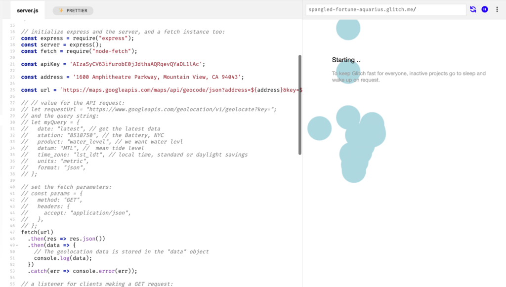 Week 11: Geolocation API to get the MacAdresses of the Wifi Access points I’m connecting to get ...