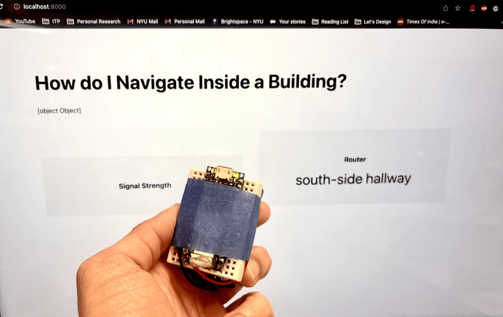 Week 6 & 7: Indoor General Location Sensing – ITP Blog | Apoorva Avadhana