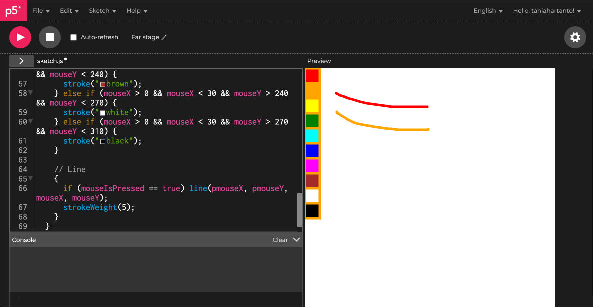 Mini Project 2. Interactive Drawing – Tania Hartanto