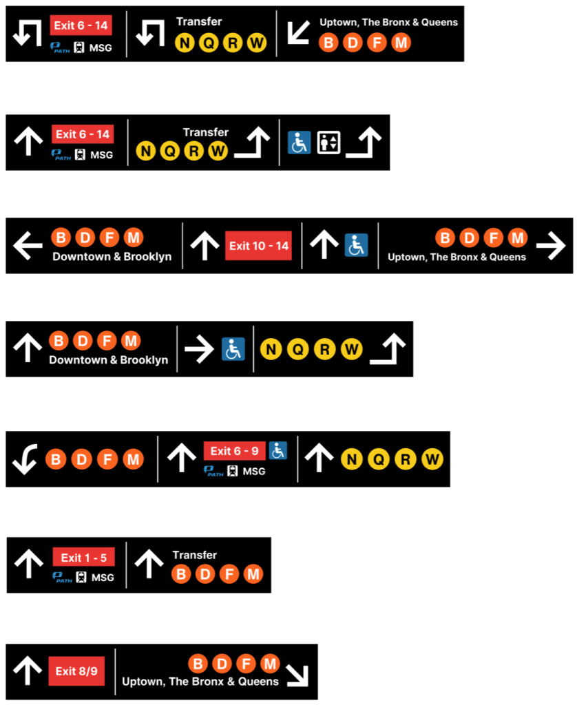 Subway Navigation – Signage Redesign – Fuguo's I&P Process Website