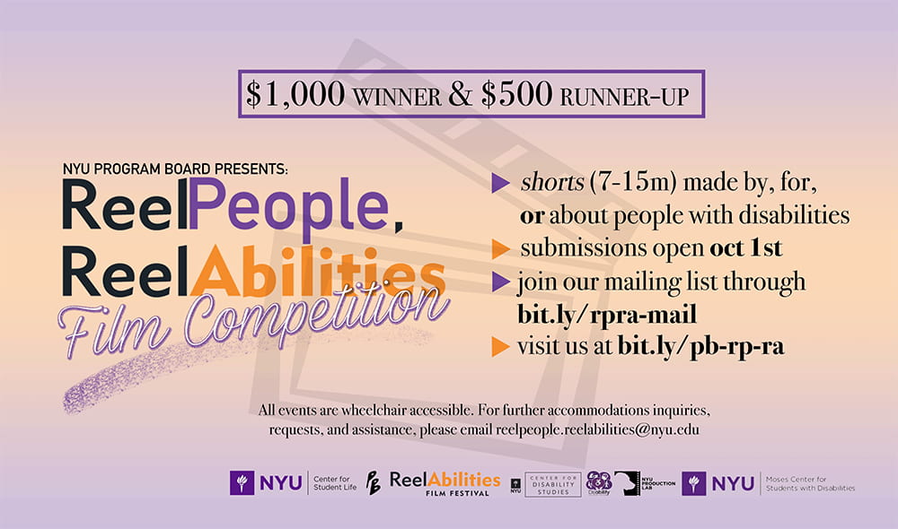 ReelPeople, ReelAbilities Film Competition – NYU Kanbar Institute of ...